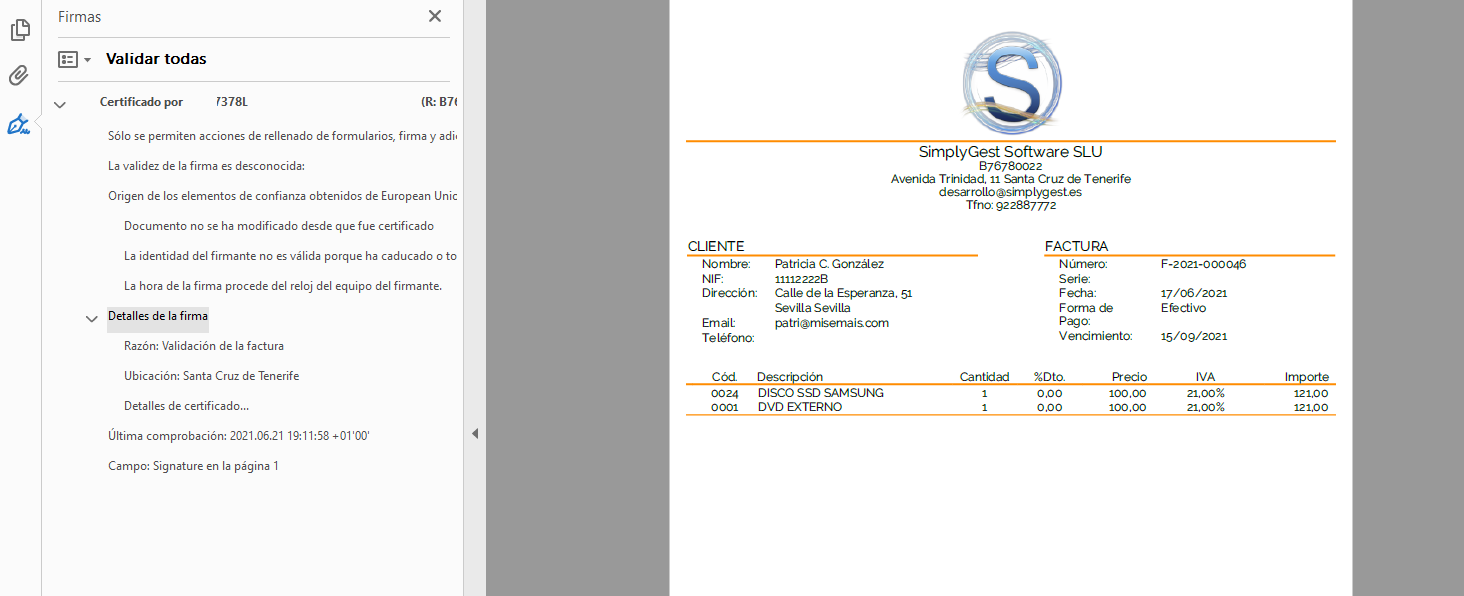 Cómo generar una factura electrónica (formato PDF) | SimplyGest Cloud Academy